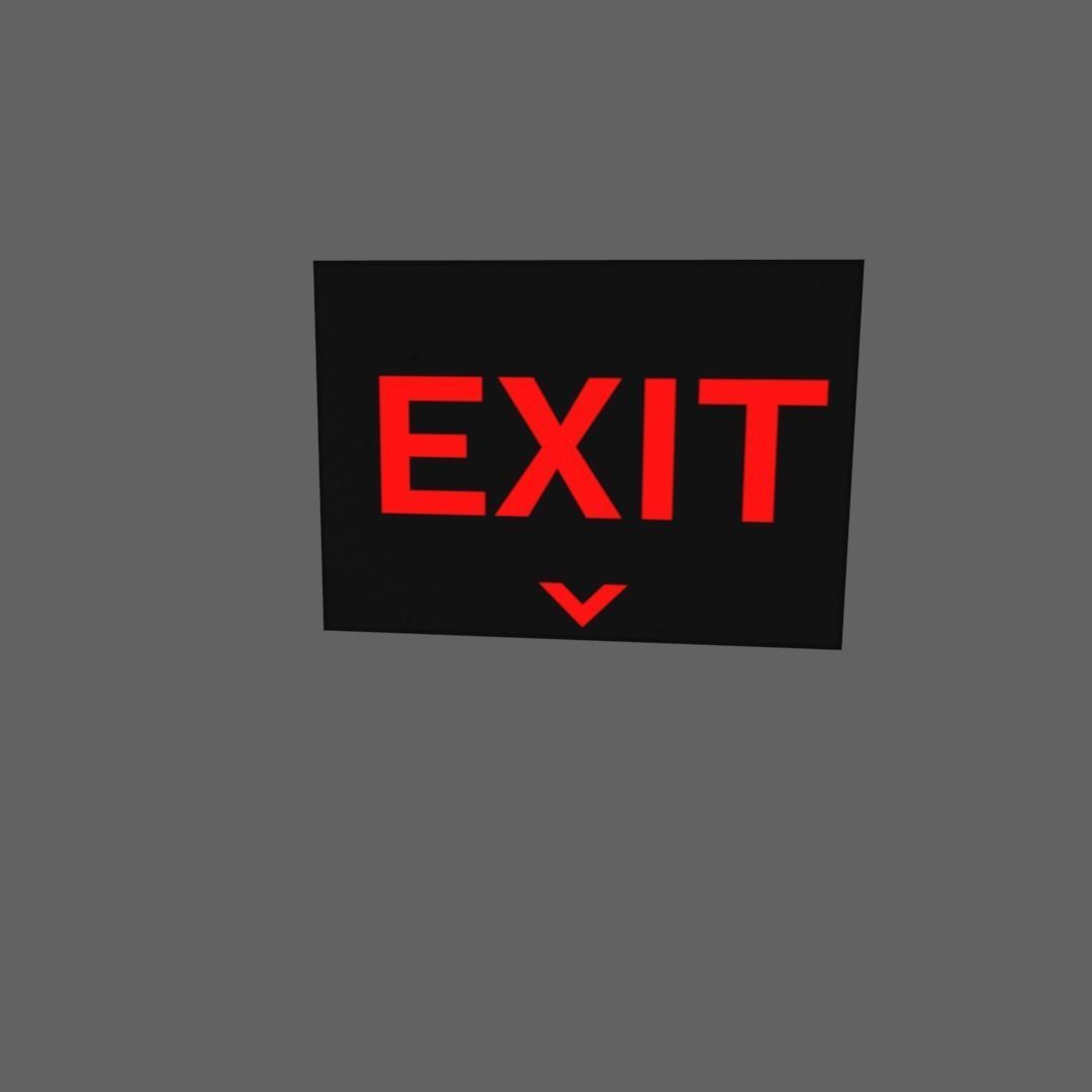 3D model Exit sign emissive VR / AR / low-poly | CGTrader