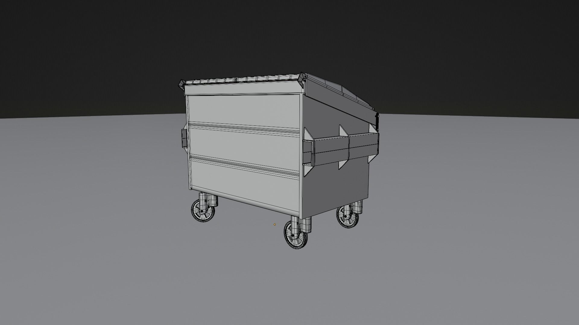 High Poly Dumpster trash can on street at night free 3D model | CGTrader