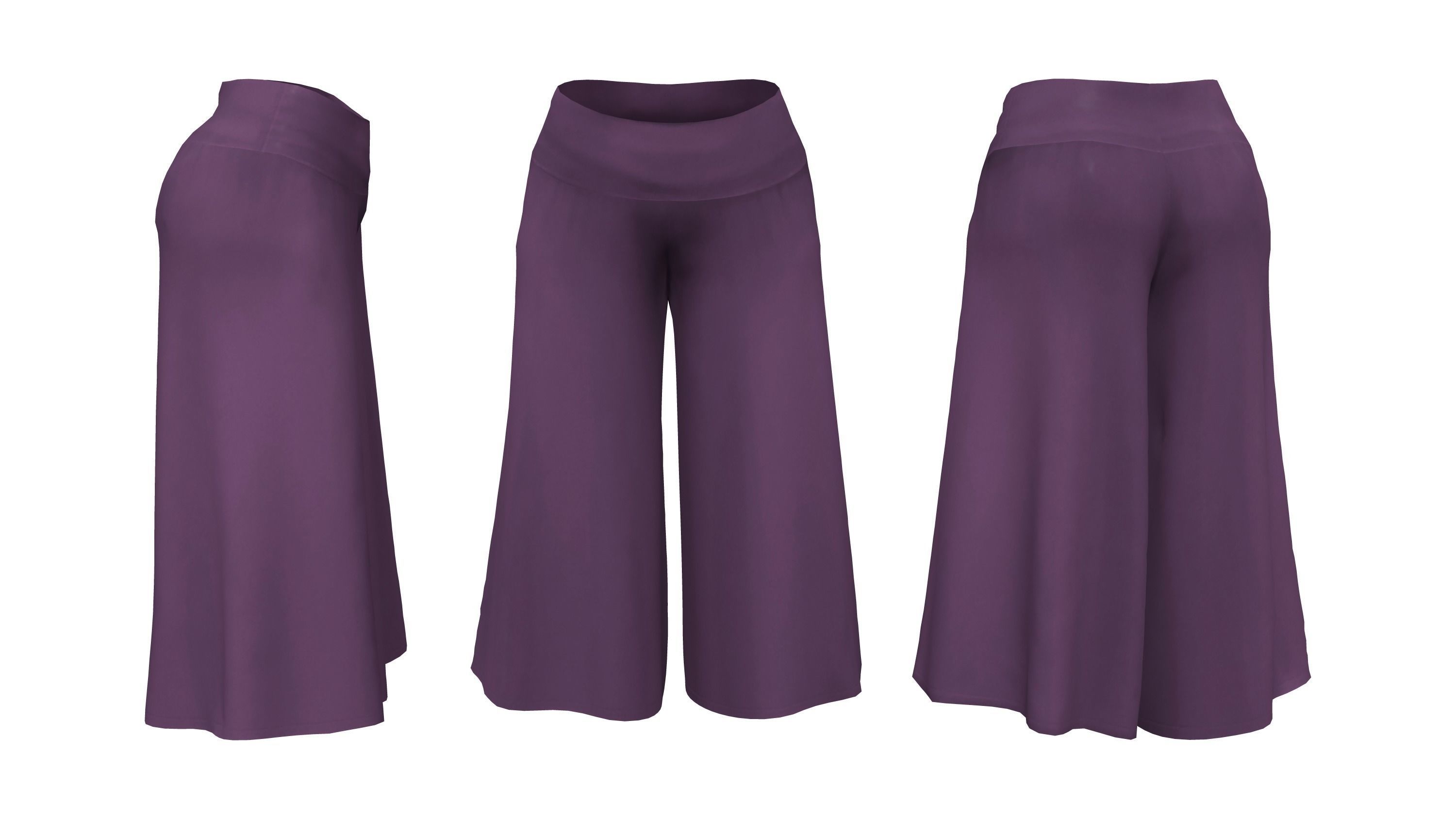 3D model Gaucho Capris - Pants VR / AR / low-poly | CGTrader