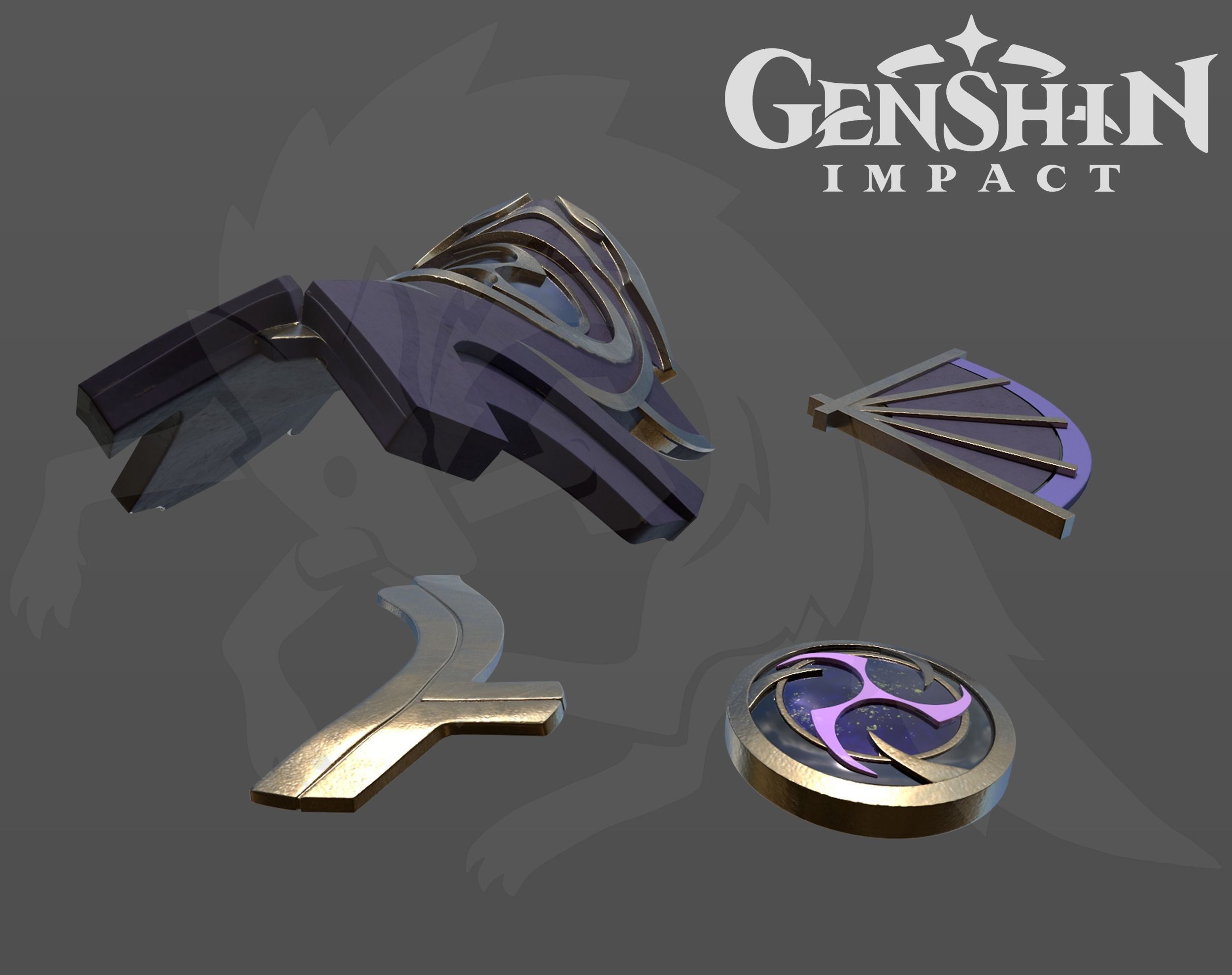 GENSHIN IMPACT RAIDEN SHOGUN BAAL COSPLAY ACCESSORIES 3D MODEL 3D model ...