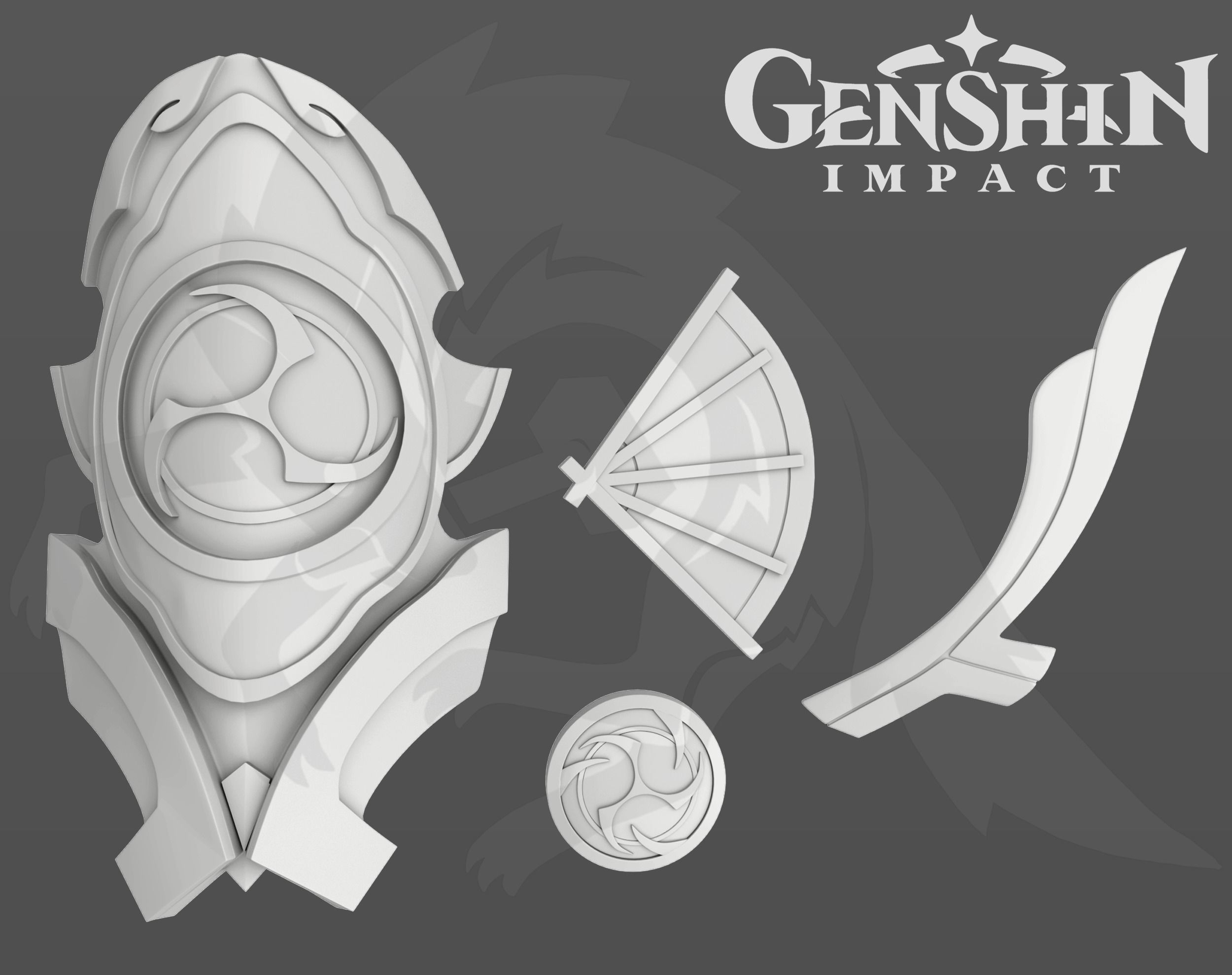 GENSHIN IMPACT RAIDEN SHOGUN BAAL COSPLAY ACCESSORIES 3D MODEL 3D model ...