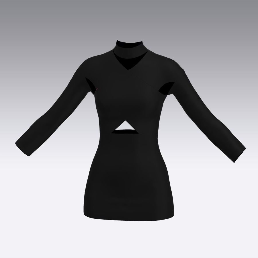 DRESS BLACK LITTLE MODERN LOOK STYLE 3D model | CGTrader