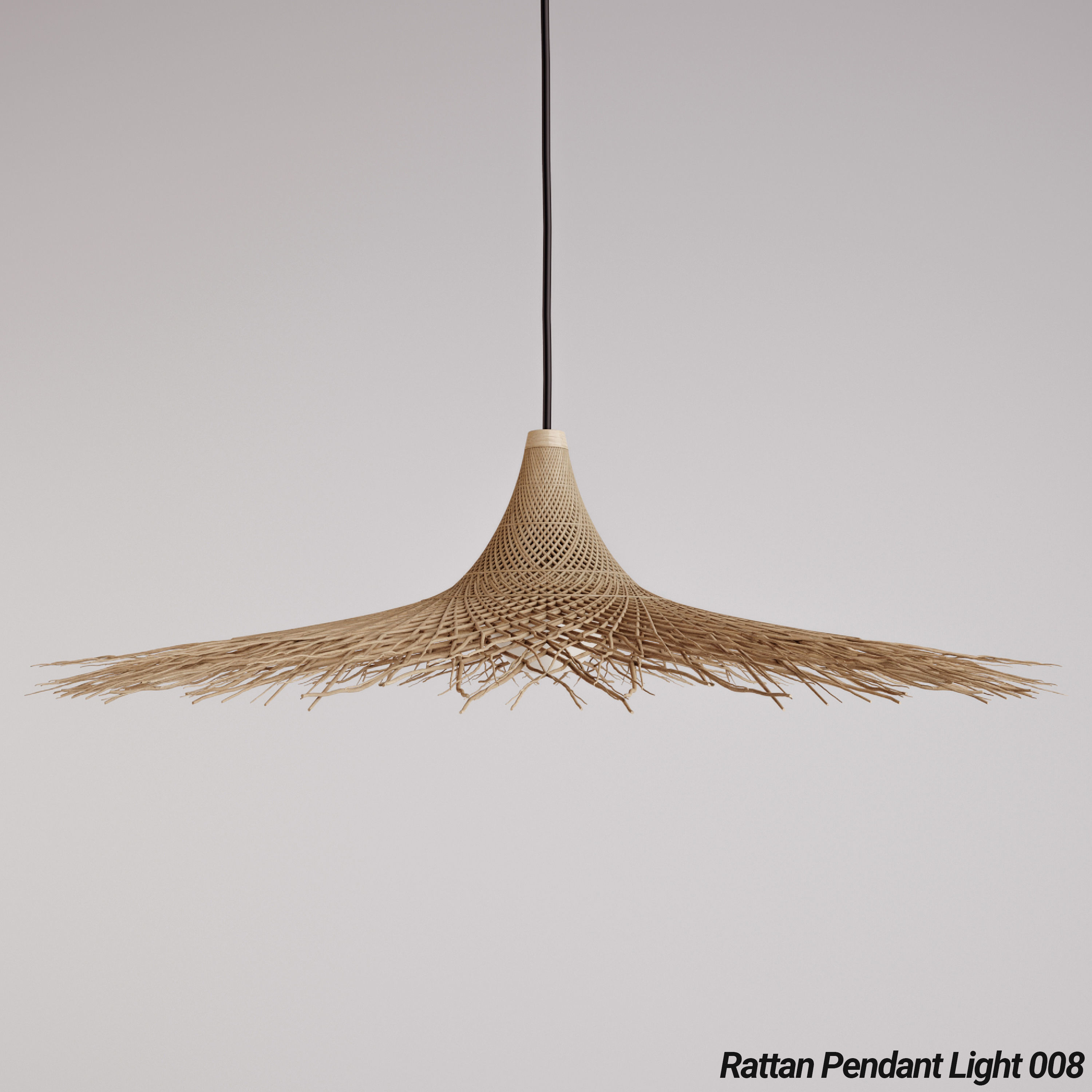 Realistic Rattan Pendant Lights High Detail 3D model | CGTrader