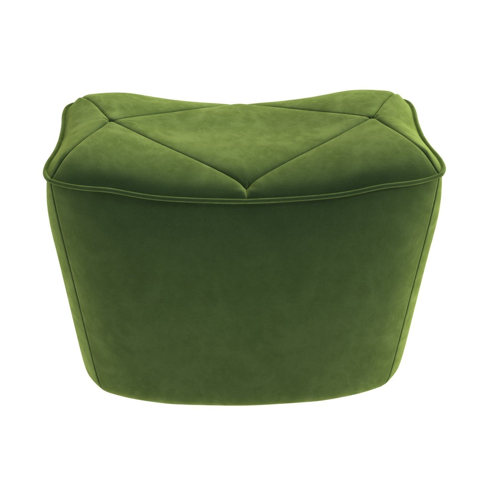 Green poof ottoman bench with stitched seat 3D model | CGTrader