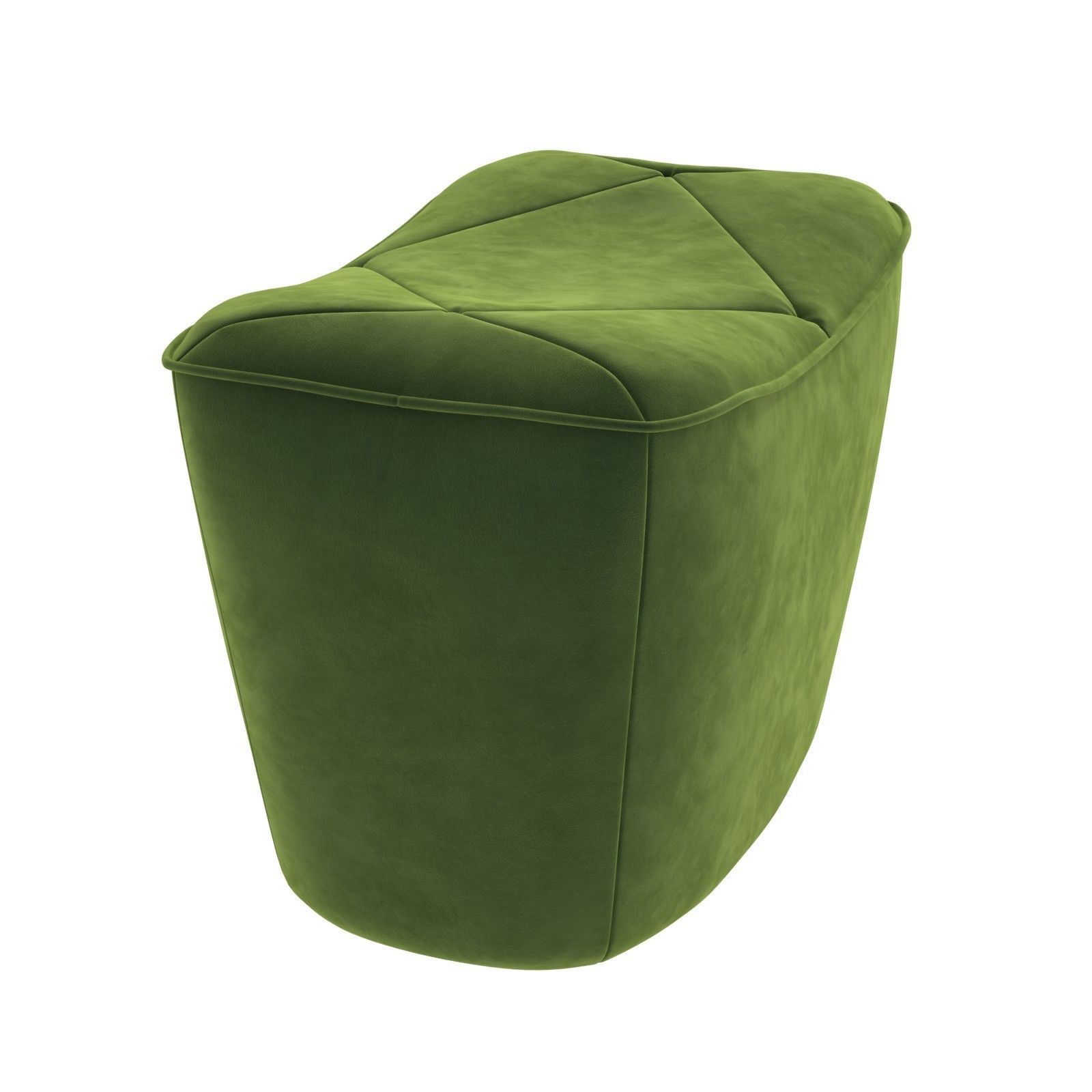 Green poof ottoman bench with stitched seat 3D model | CGTrader