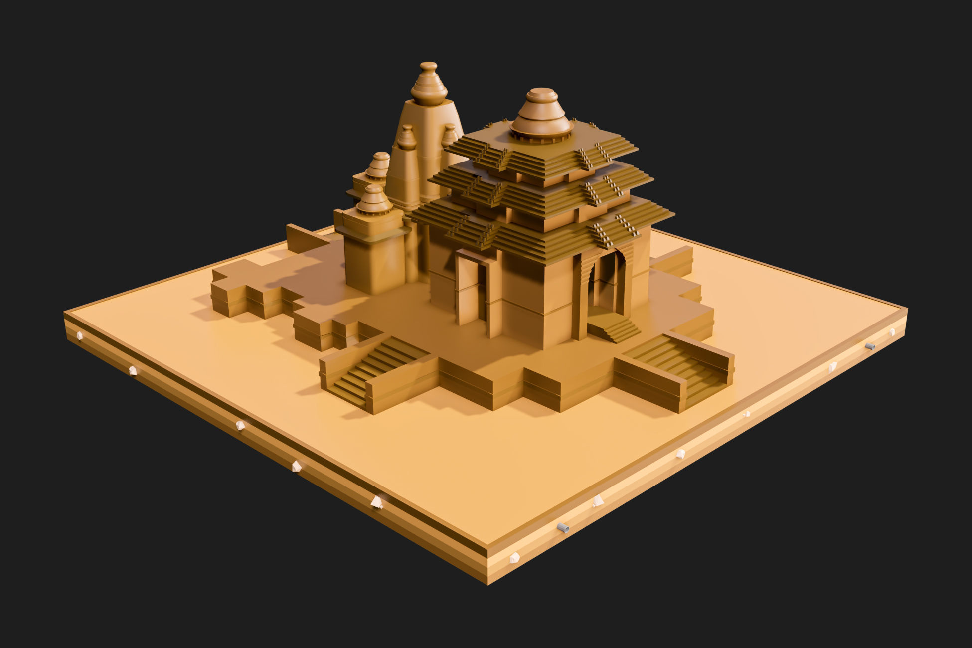 3D model Low Poly Indian Monuments Low-poly Landmarks VR / AR / low ...