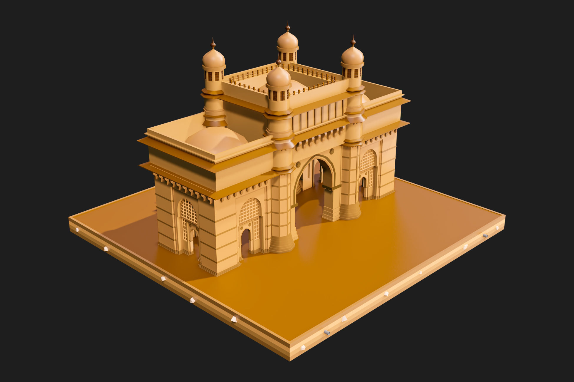 3D model Low Poly Indian Monuments Low-poly Landmarks VR / AR / low ...