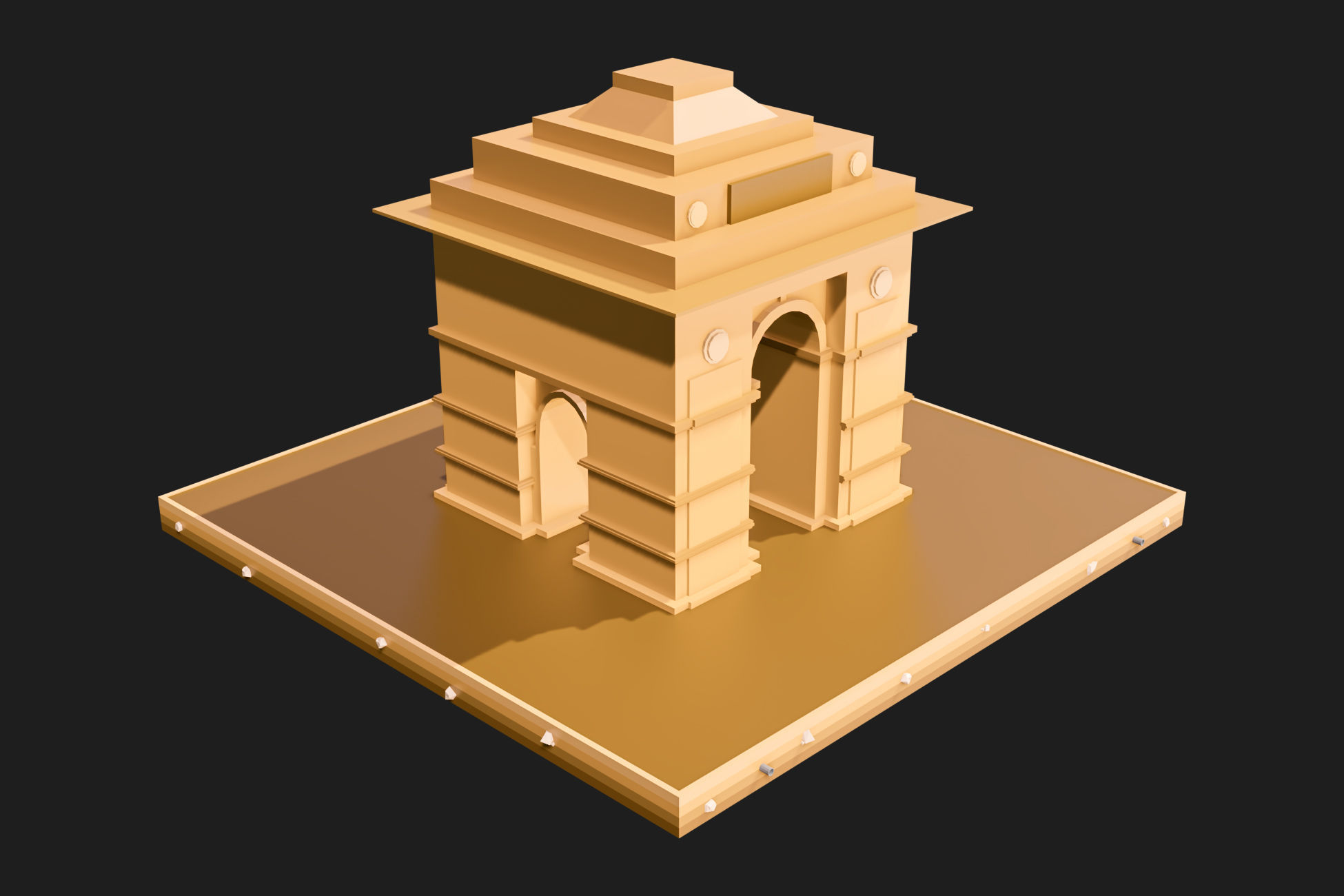3D model Low Poly Indian Monuments Low-poly Landmarks VR / AR / low ...