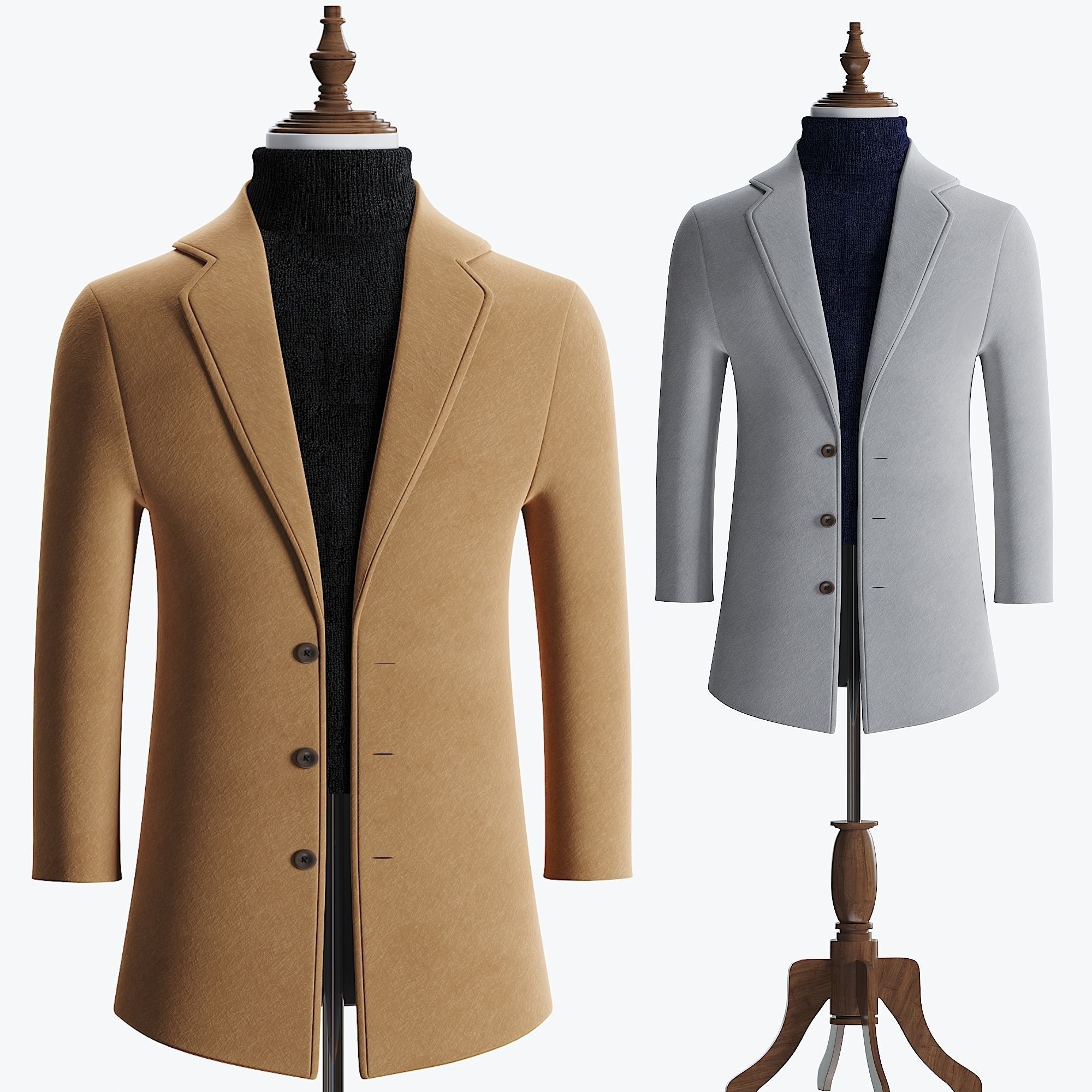 coat for men 3D model | CGTrader