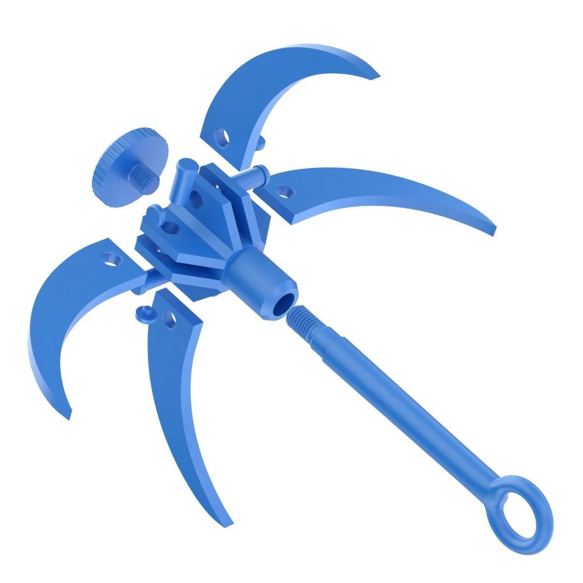 Printable Grappling Hook 3D model 3D printable | CGTrader