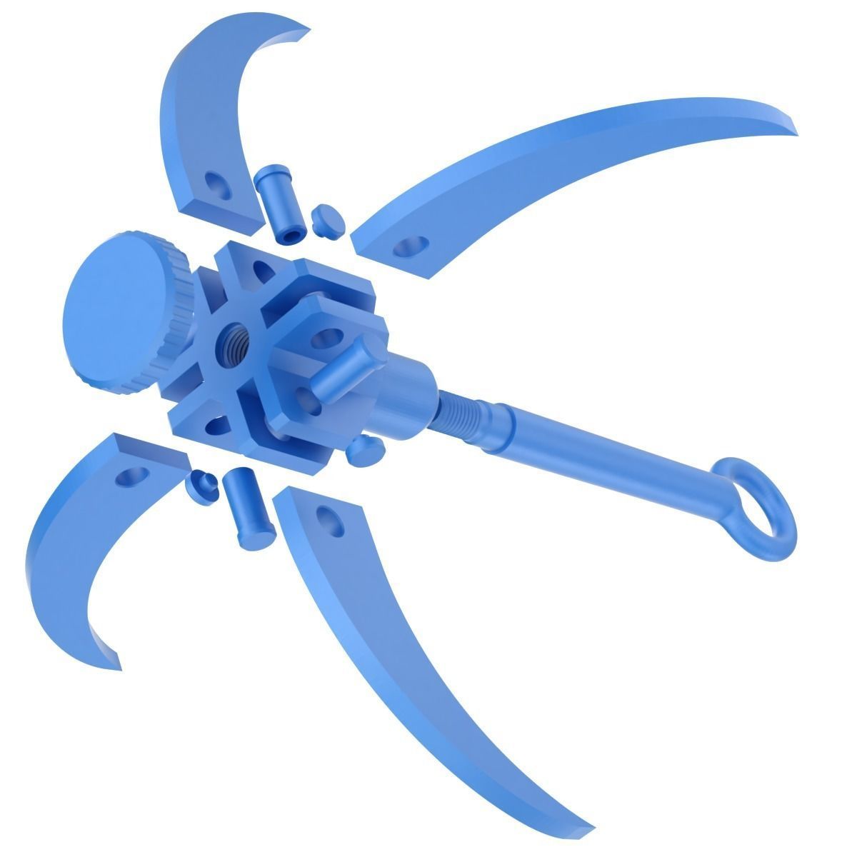 Printable Grappling Hook 3D model 3D printable | CGTrader