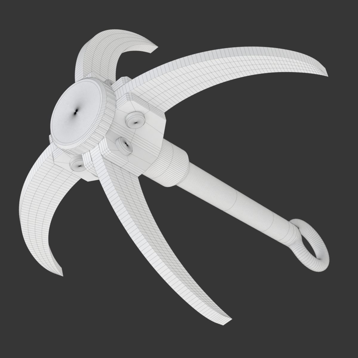 Printable Grappling Hook 3D model 3D printable | CGTrader