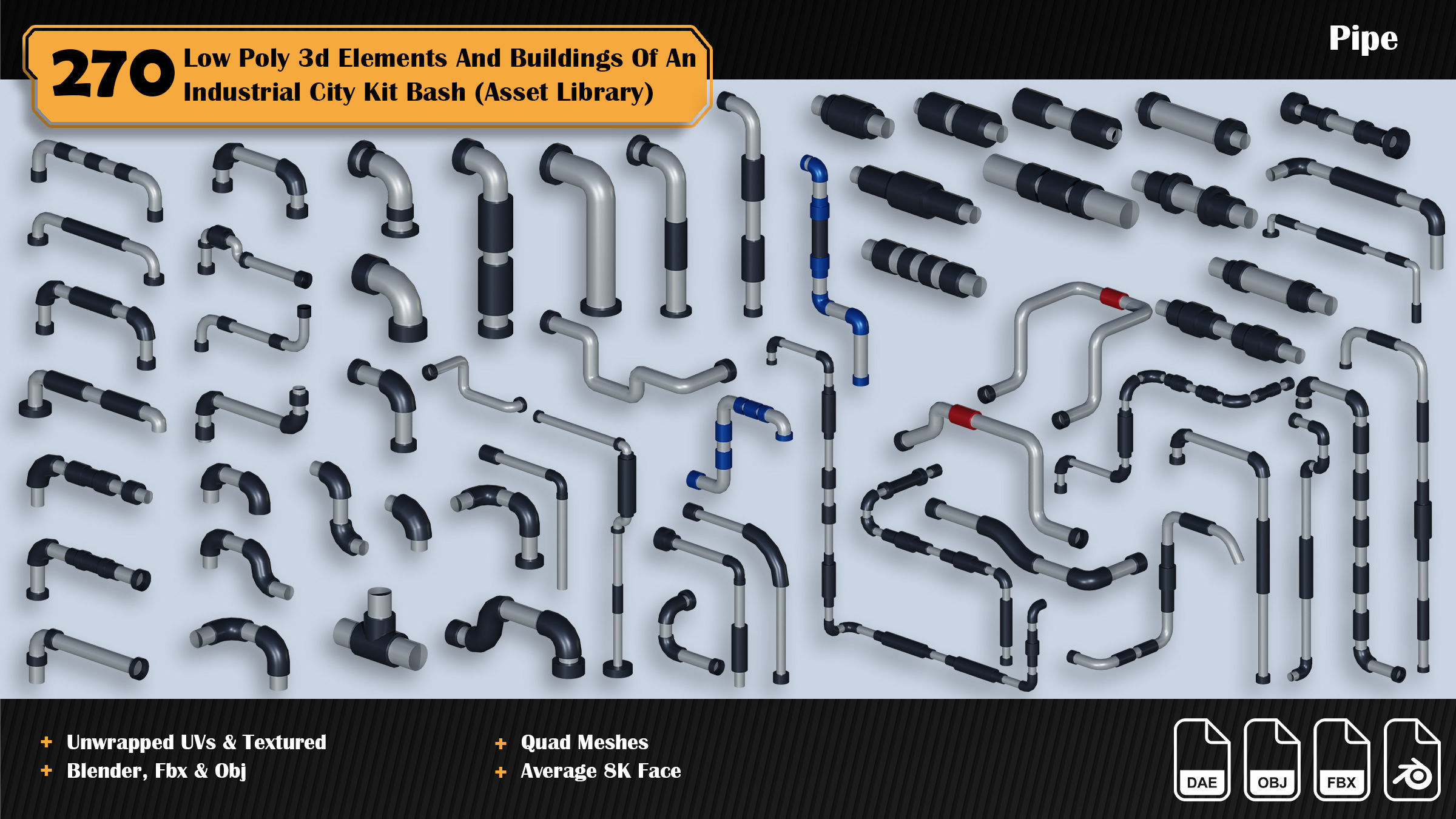 3D model Industrial low poly kit bash VR / AR / low-poly | CGTrader