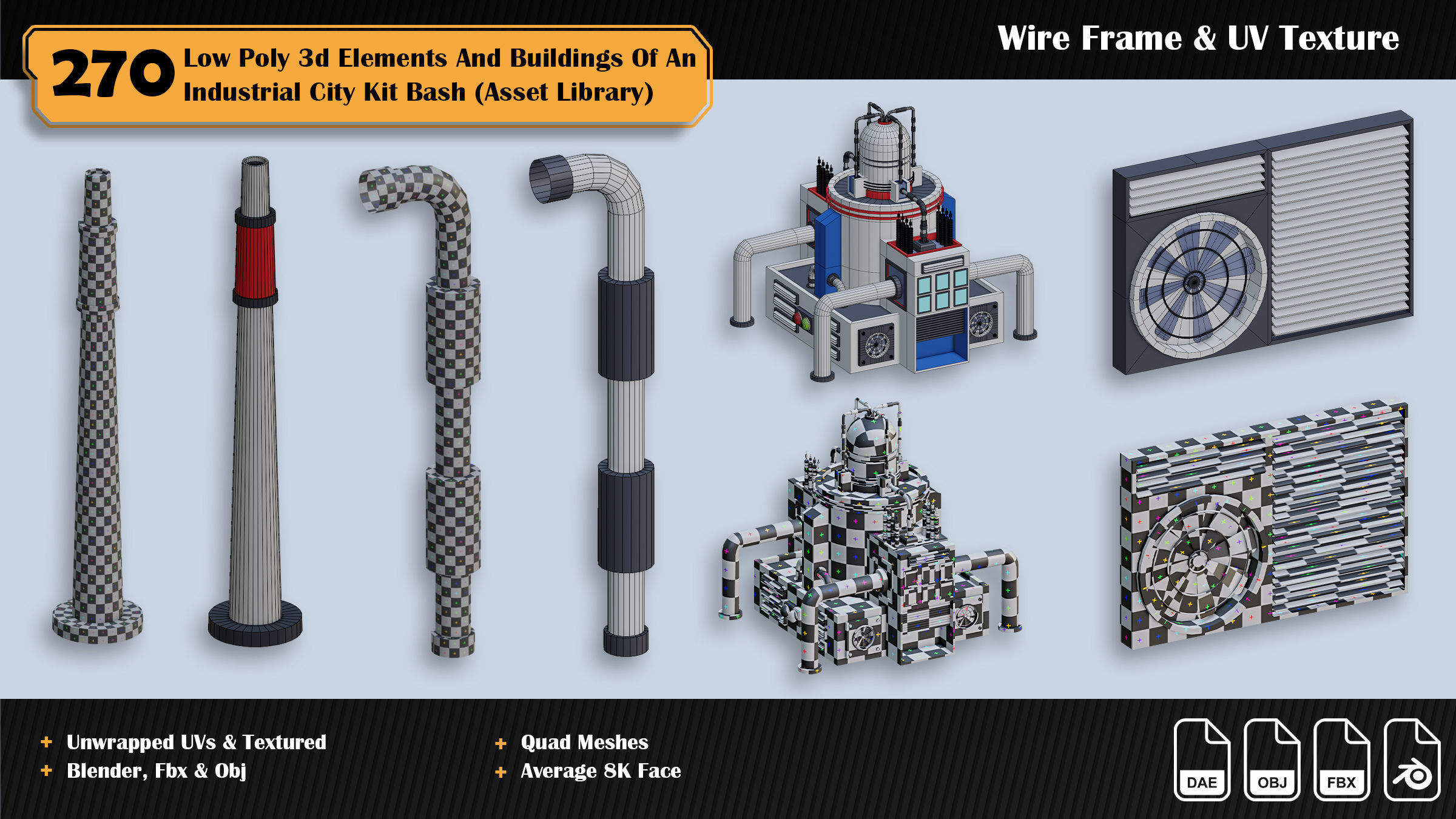 3D model Industrial low poly kit bash VR / AR / low-poly | CGTrader