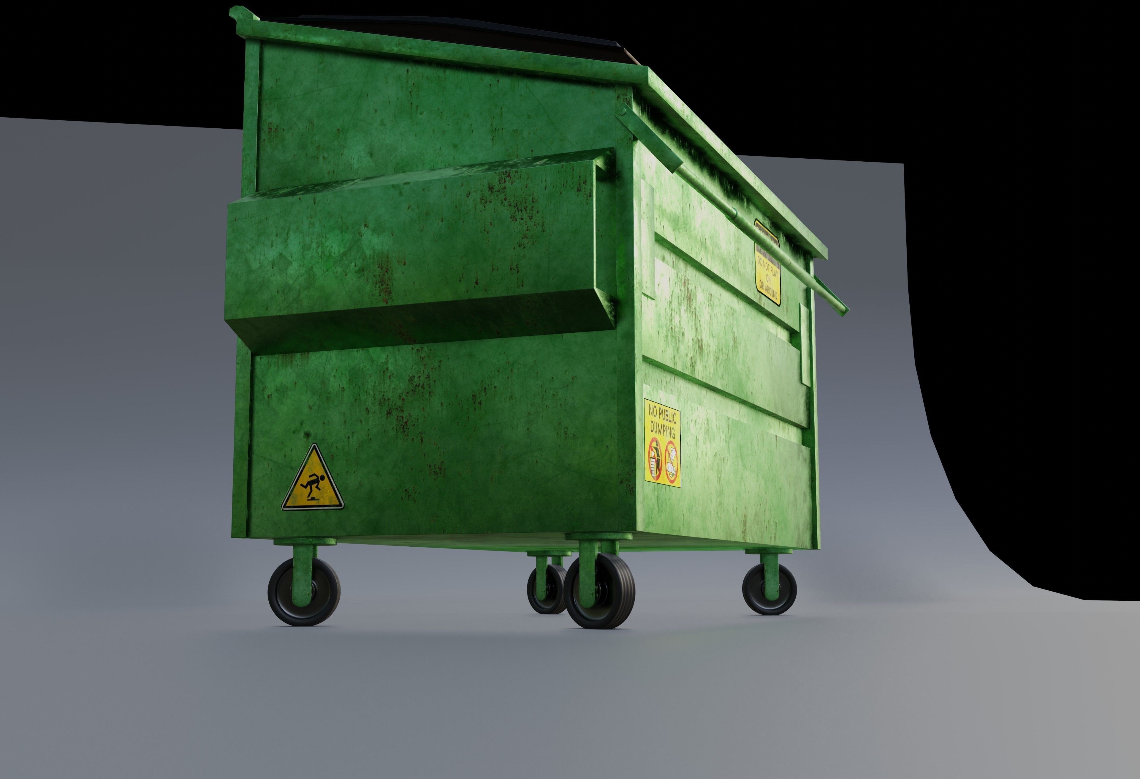 Trash Dumpster - Blender 3D model rigged | CGTrader
