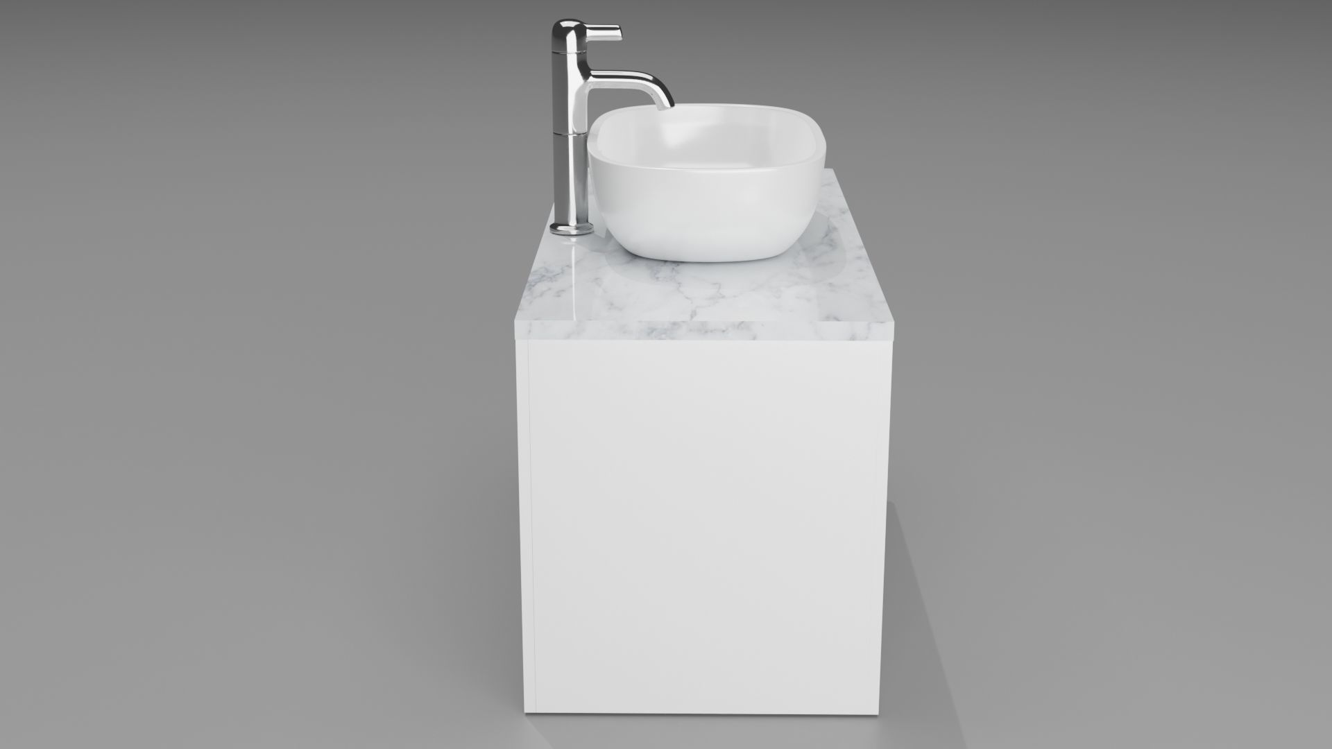 white modern wash basin and counter top marble texture 3D model 3D ...