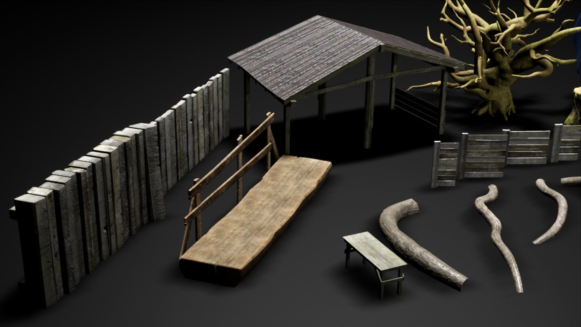 3D model asset forest props VR / AR / low-poly | CGTrader