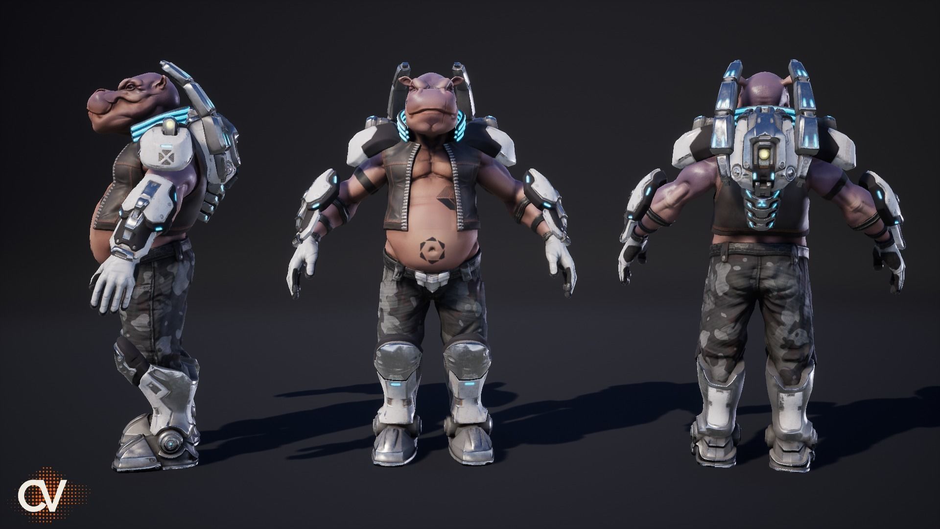3D model Space Hippo Sci-Fi game Ready VR / AR / low-poly | CGTrader