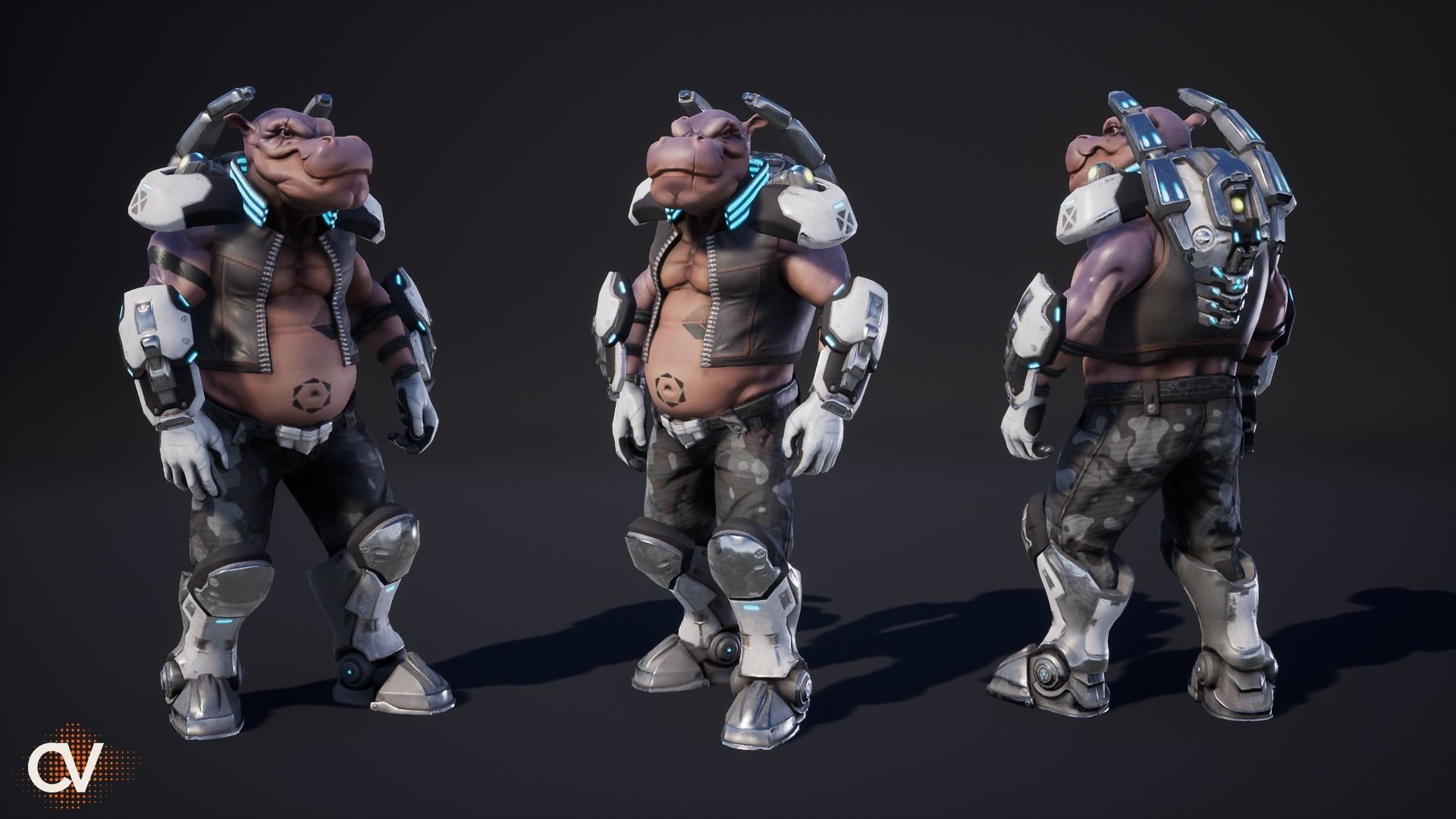 3D model Space Hippo Sci-Fi game Ready VR / AR / low-poly | CGTrader