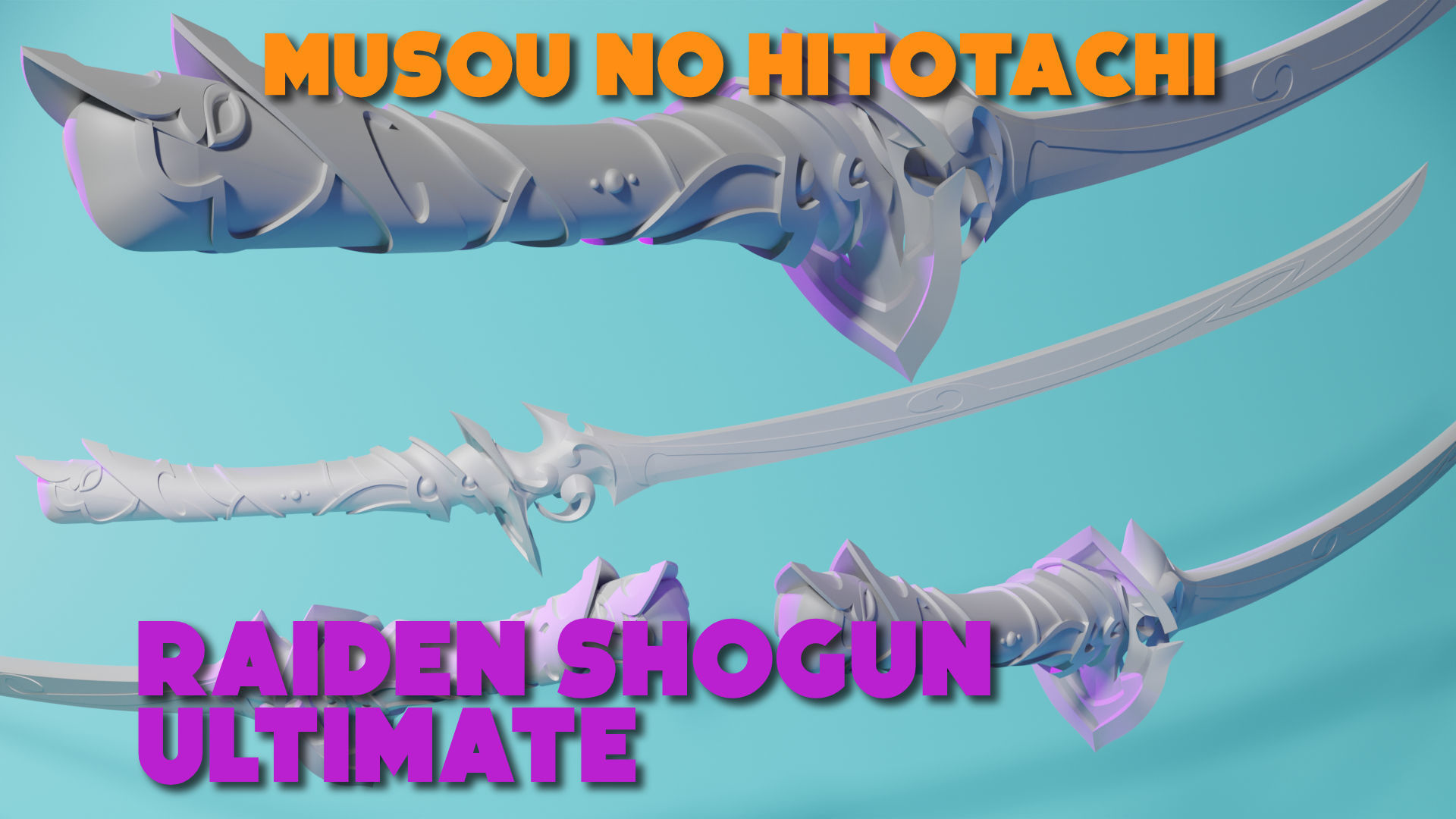 Raiden Shogun Musou no Hitotachi Ultimate Sword 3D model 3D printable ...