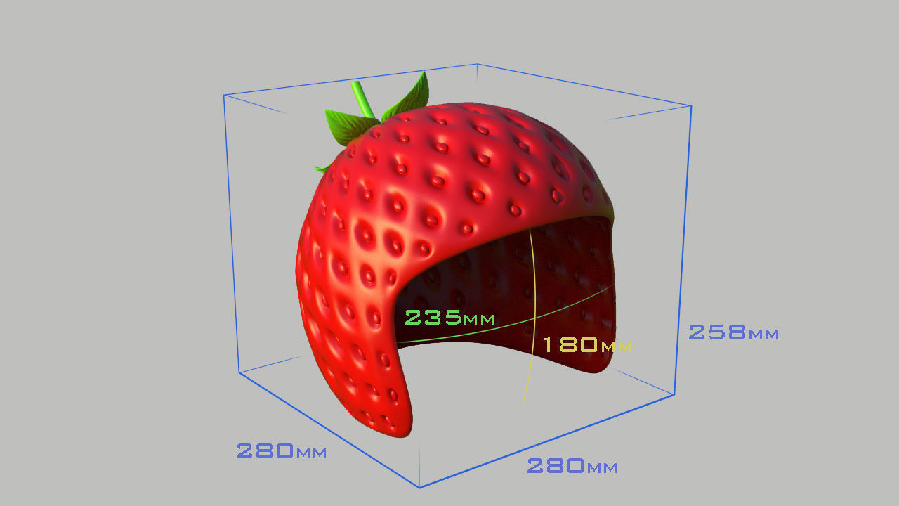 Strawberry Helmet 3D model | CGTrader