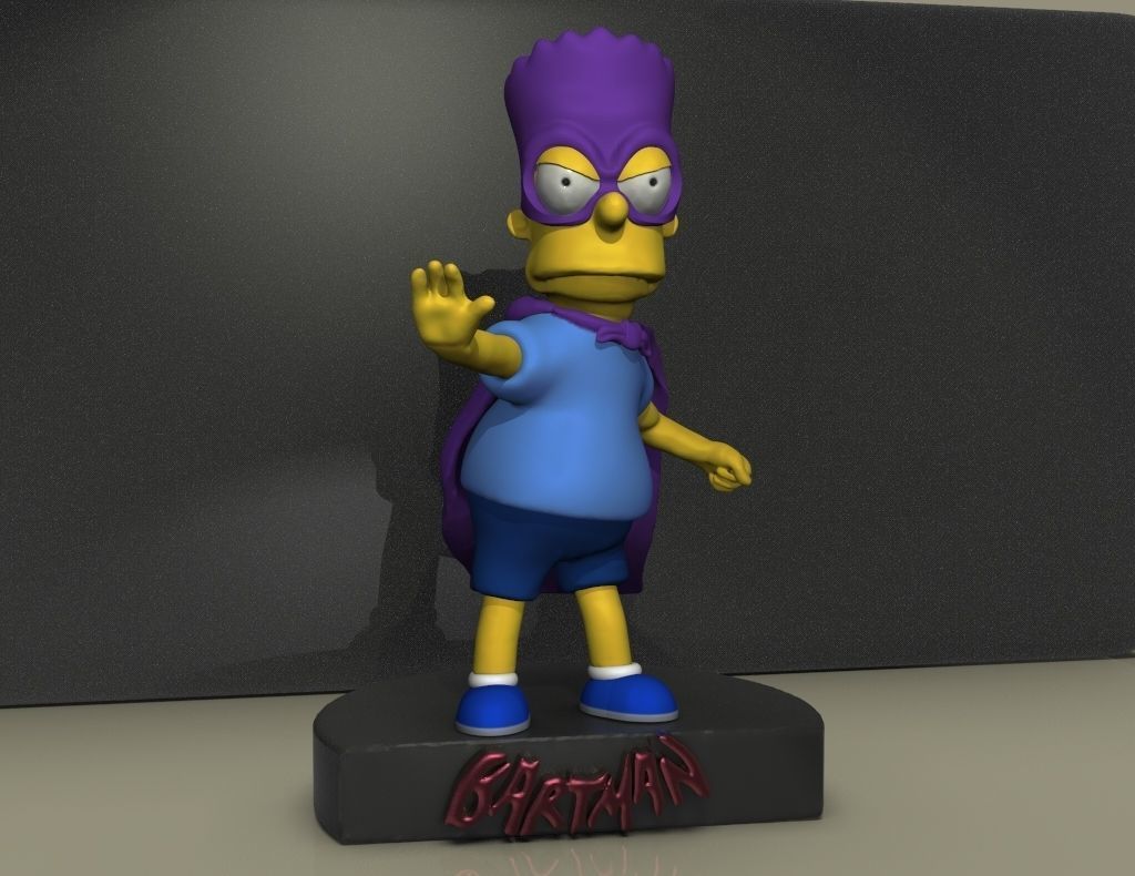 The Bartman simpsons statue with cape free 3D model 3D printable | CGTrader