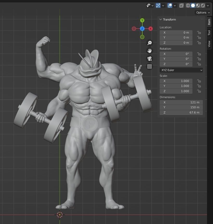 Strong Machamp workout 3D model 3D printable | CGTrader