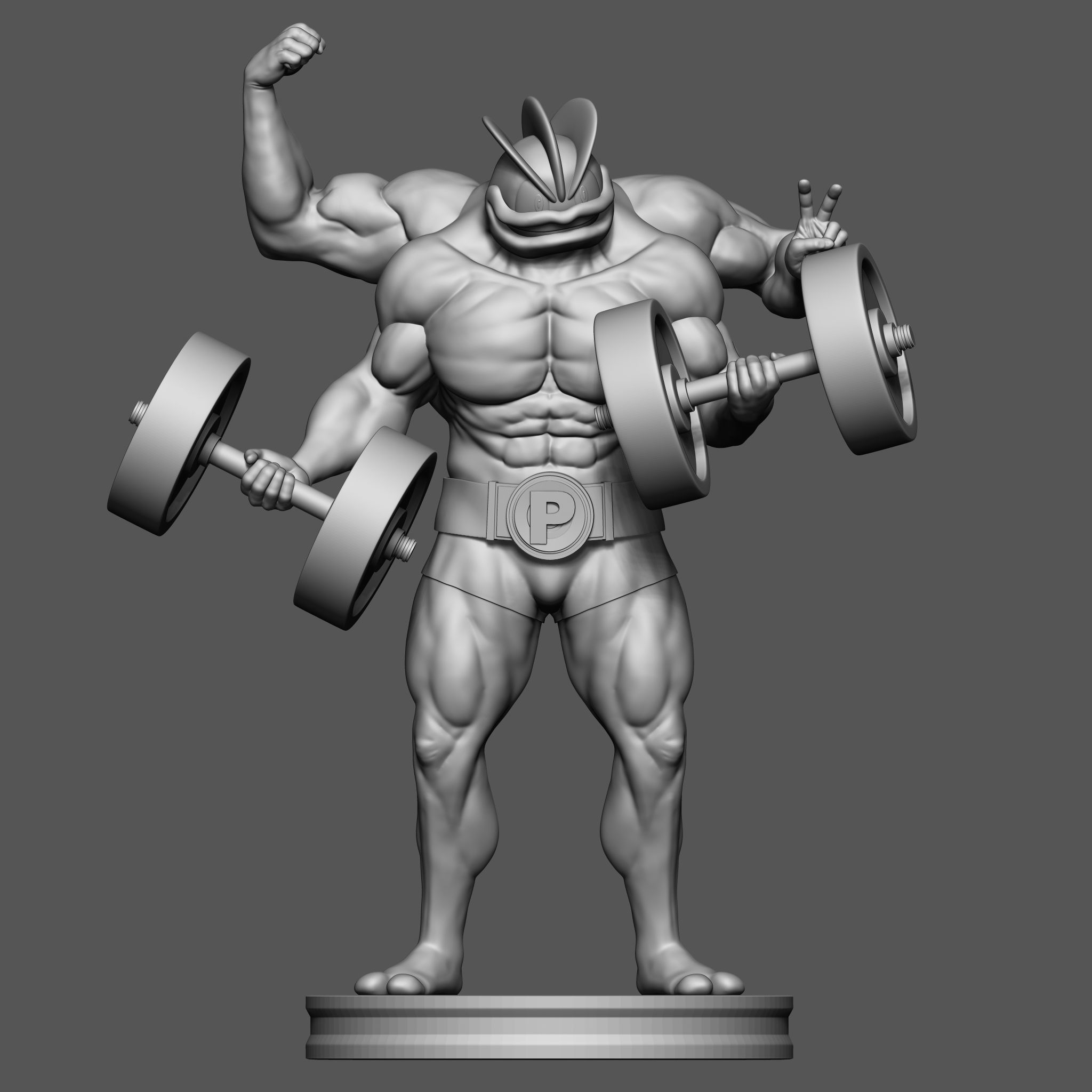 Strong Machamp workout 3D model 3D printable | CGTrader