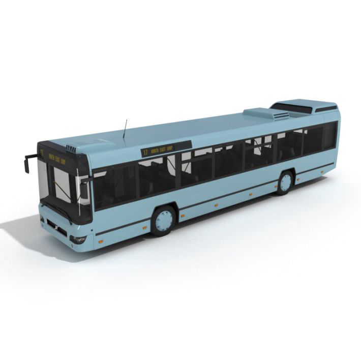 Blue City Bus 3D Model - CGTrader.com
