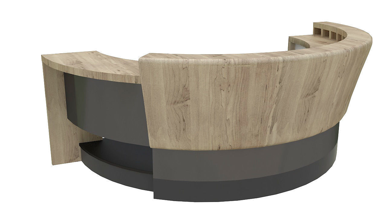 Round wooden reception 3D model | CGTrader
