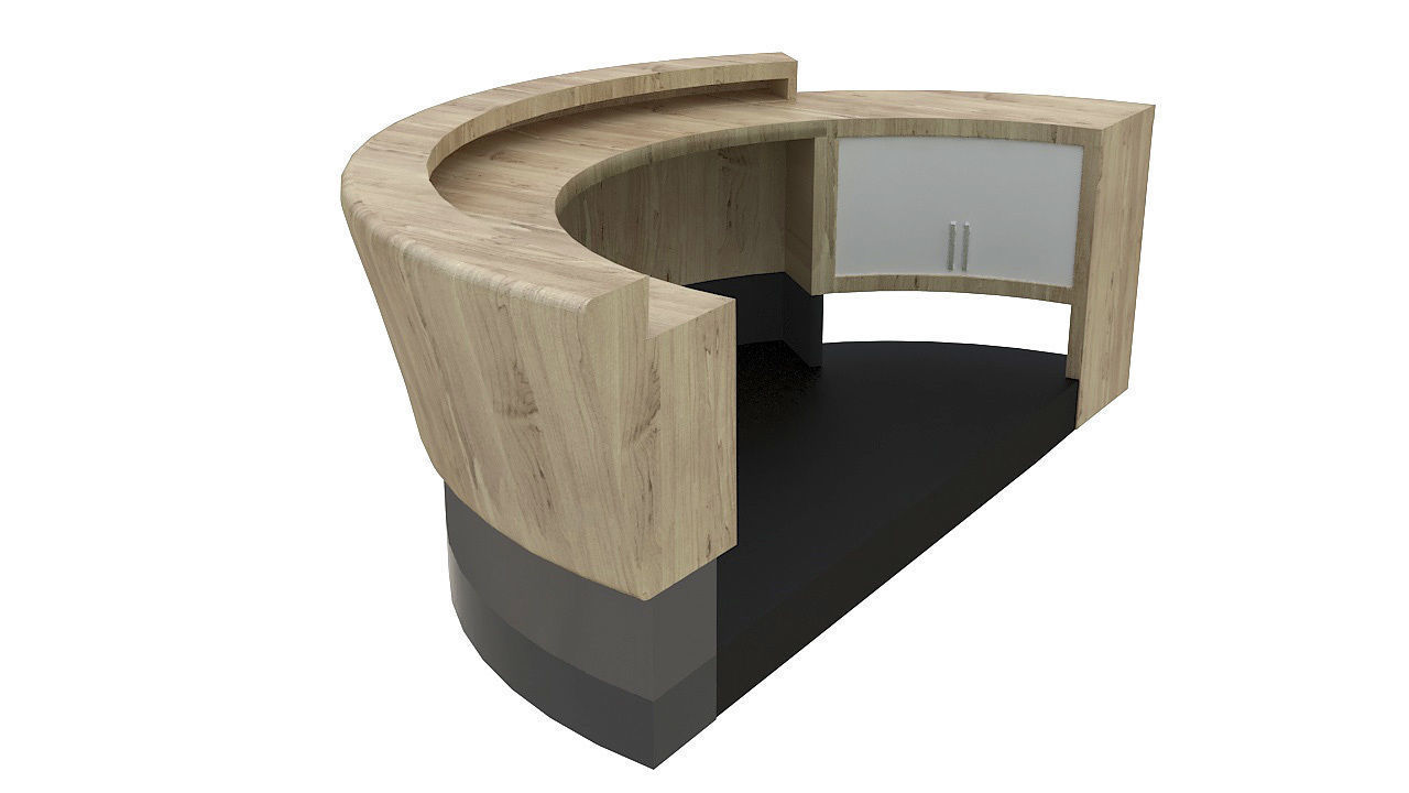 Round wooden reception 3D model | CGTrader