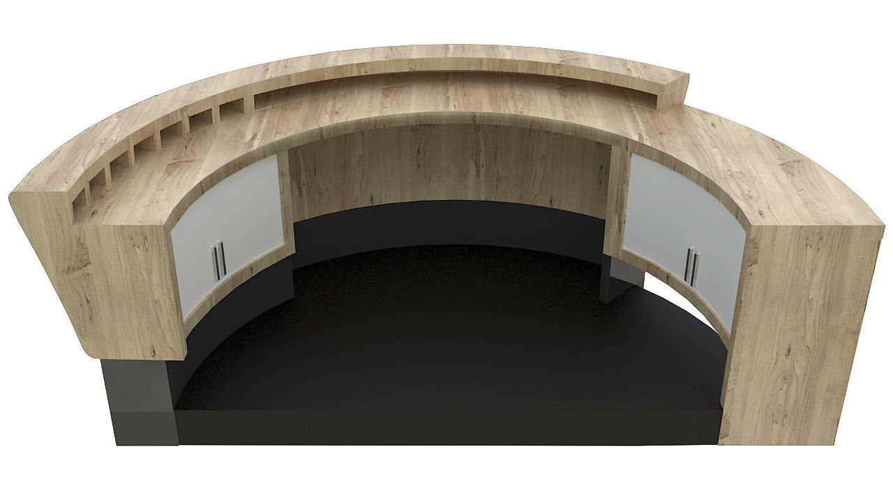 Round wooden reception 3D model | CGTrader