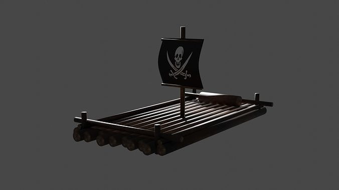 LowPoly water raft 2x free 3D model | CGTrader