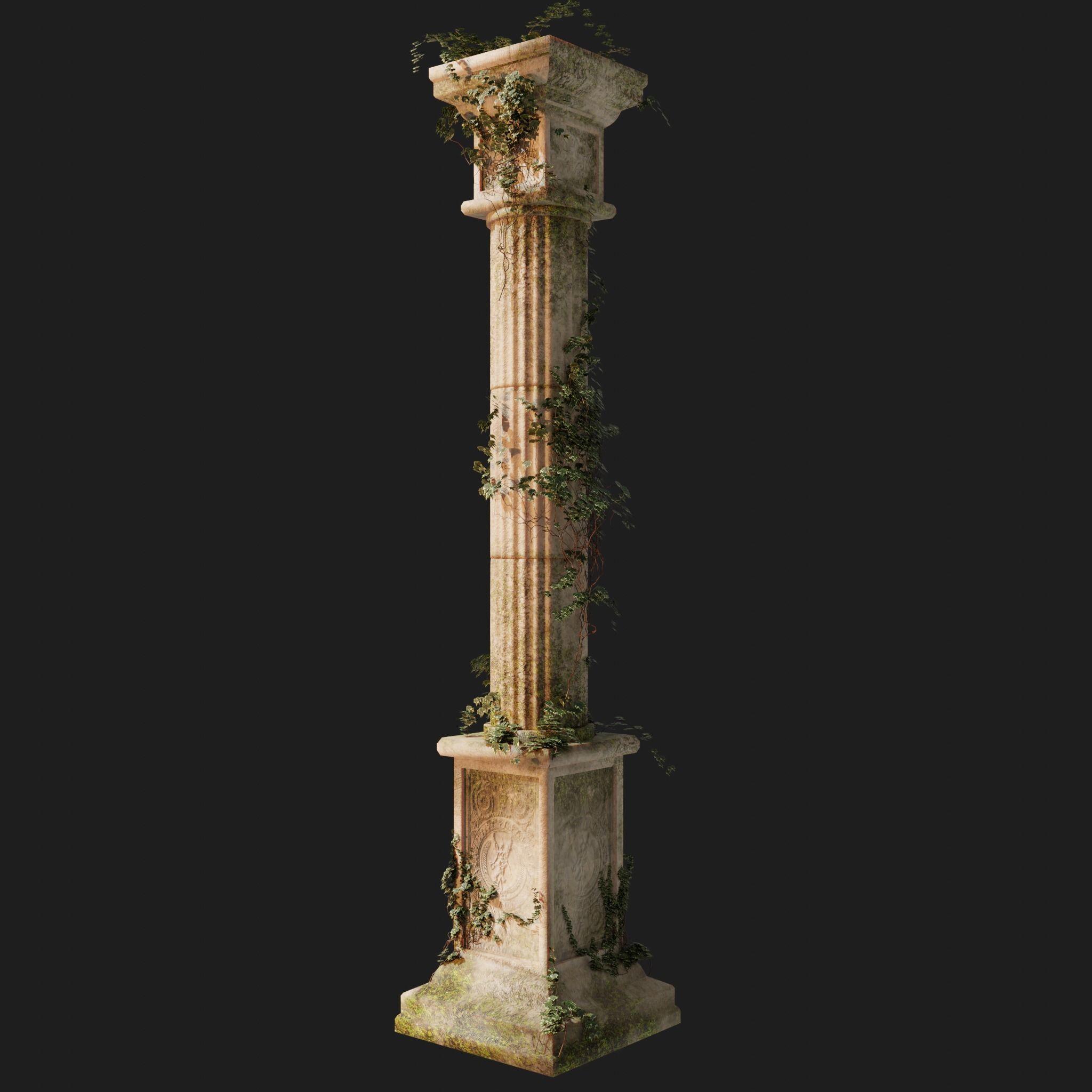 Ancient column with ivy 3D model | CGTrader