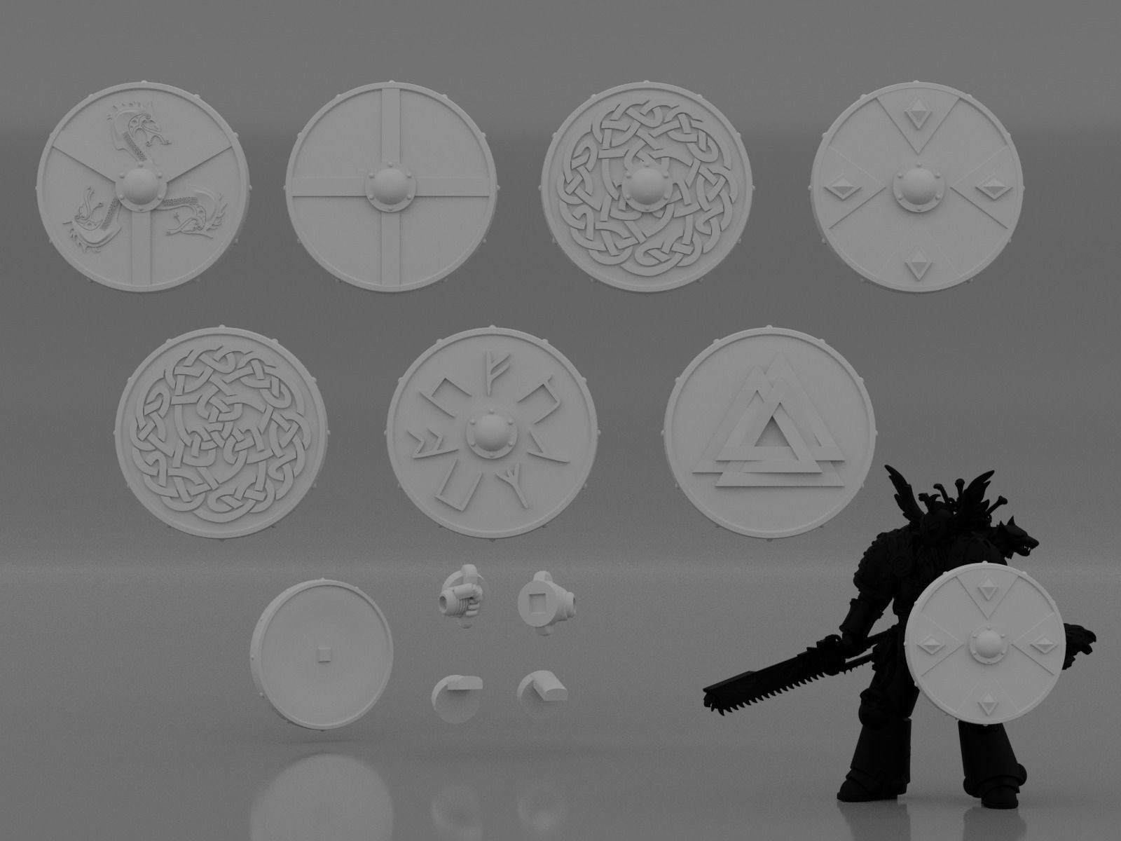 space viking shields 3D model 3D printable | CGTrader