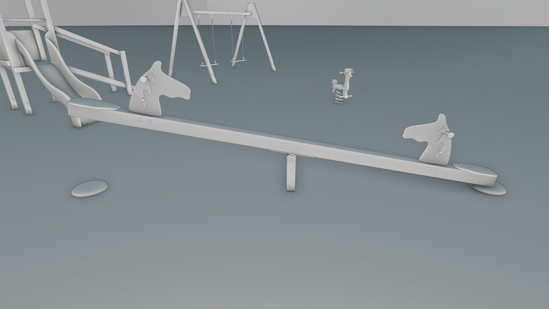 Outdoor Playground - Rocking Horse 3D model | CGTrader