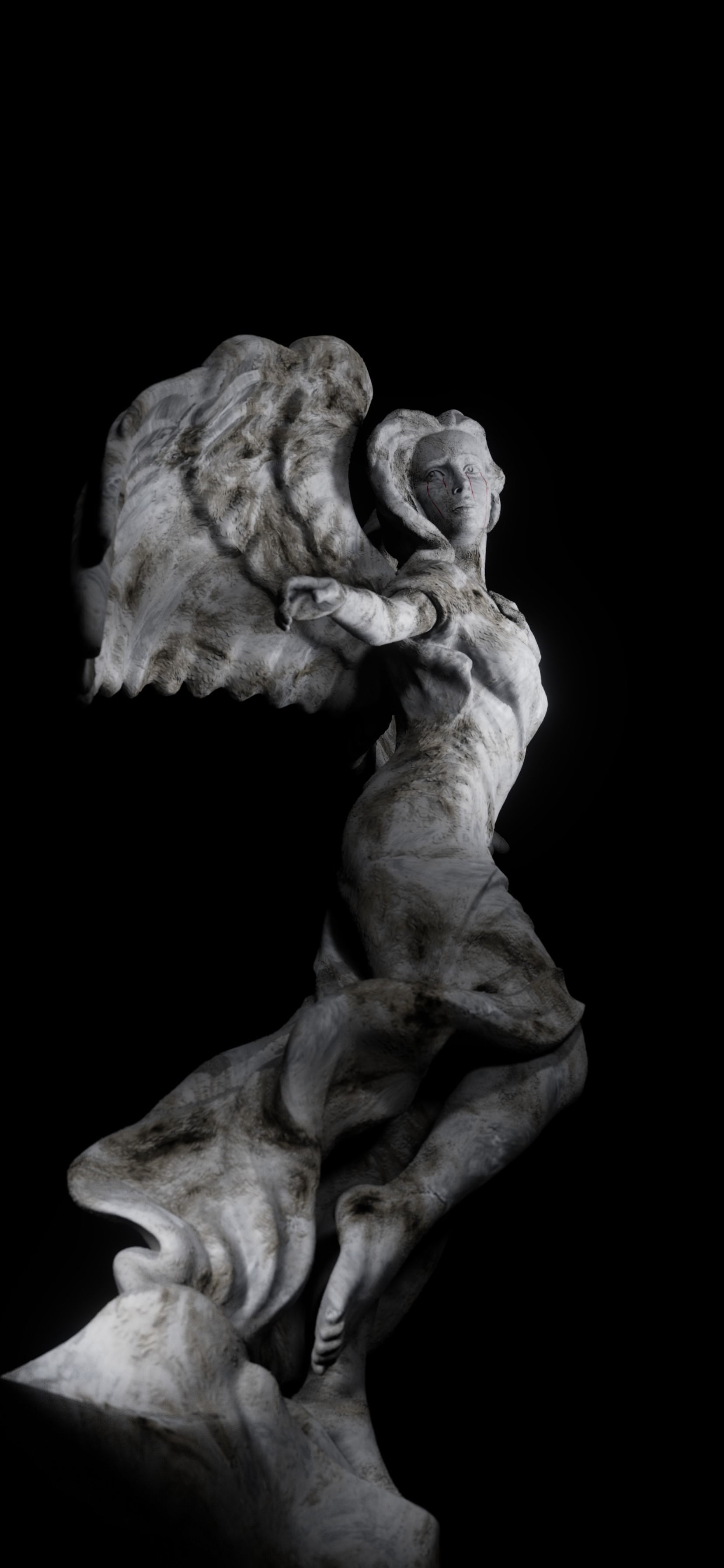 Female Angel Statue 3D model | CGTrader