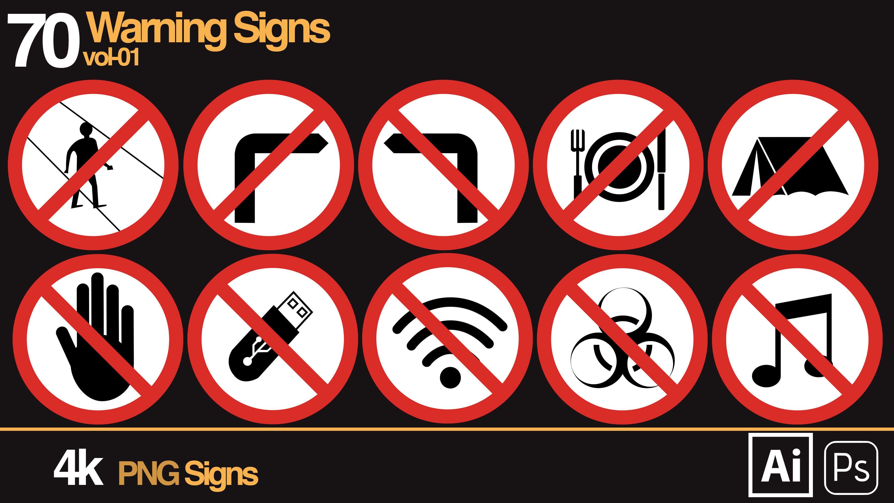 70 WARNING SIGN DECALS Texture | CGTrader