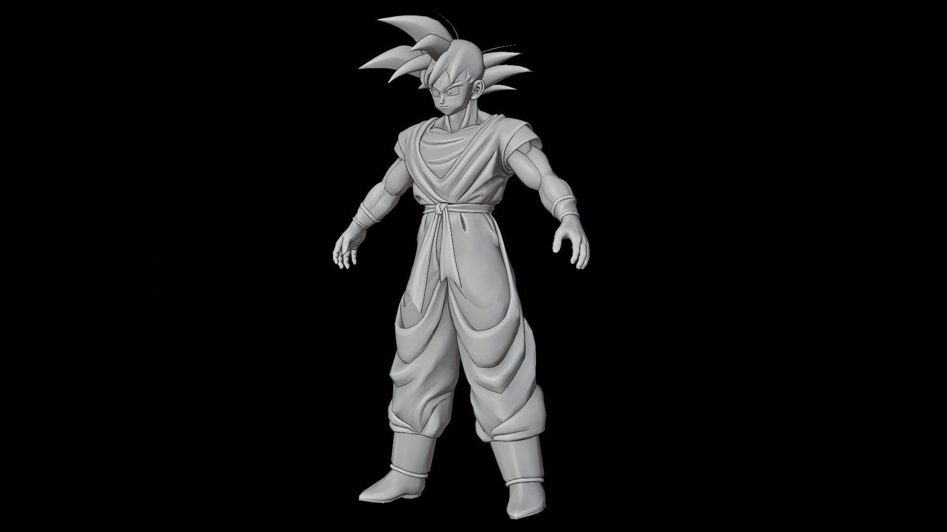 3D model Goku RIGGED Dragon Ball Z Character NEW UPDATED Legacy FREE VR ...