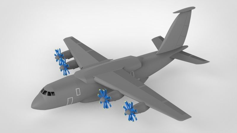 Antonov An-70 aircraft 3D model animated | CGTrader