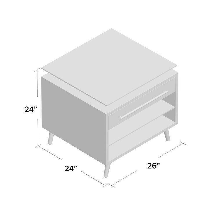 Daughtry Glass End Table with Storage free 3D model | CGTrader