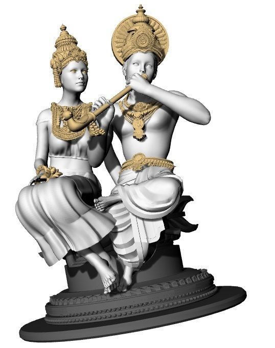 radha krishna 3D model 3D printable | CGTrader