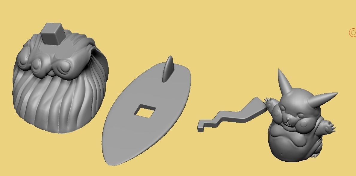 Surfing Pikachu - Fat Version 3D model 3D printable | CGTrader