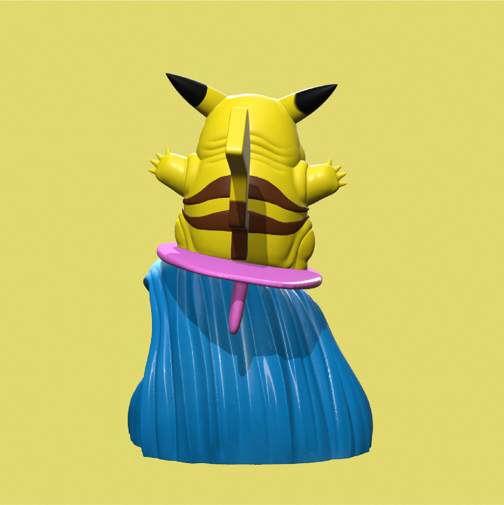 Surfing Pikachu - Fat Version 3D model 3D printable | CGTrader