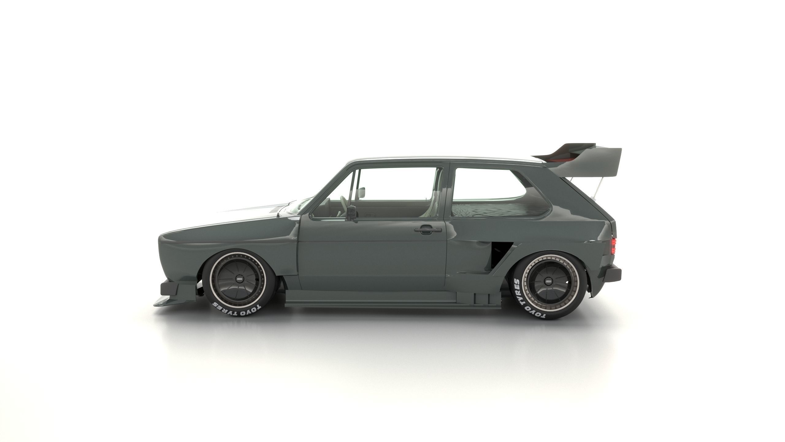 Volkswagen golf mk1 wide bodykit 3D model | CGTrader