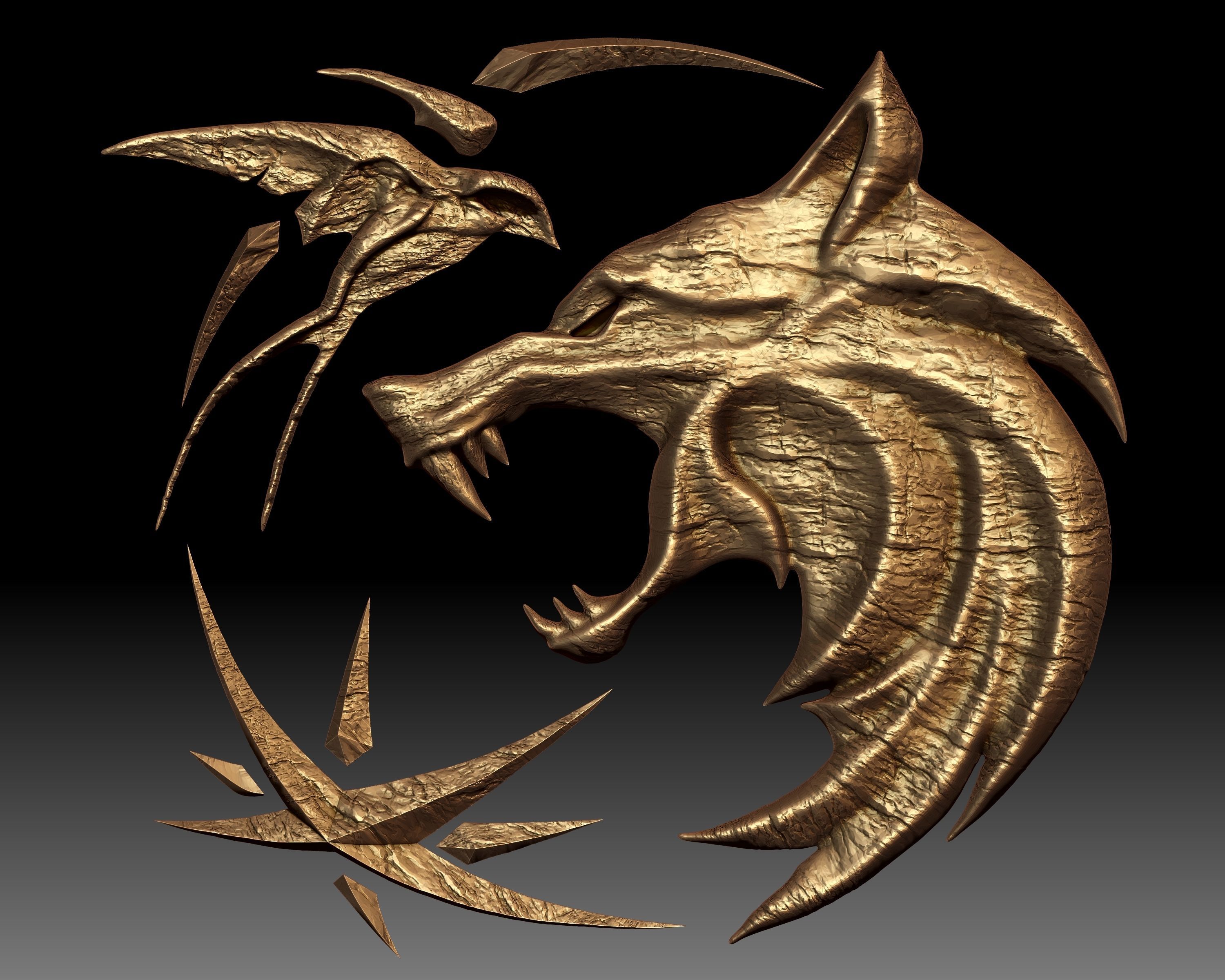 Witcher Symbols low relief for CNC router or 3D printer 3D model 3D ...
