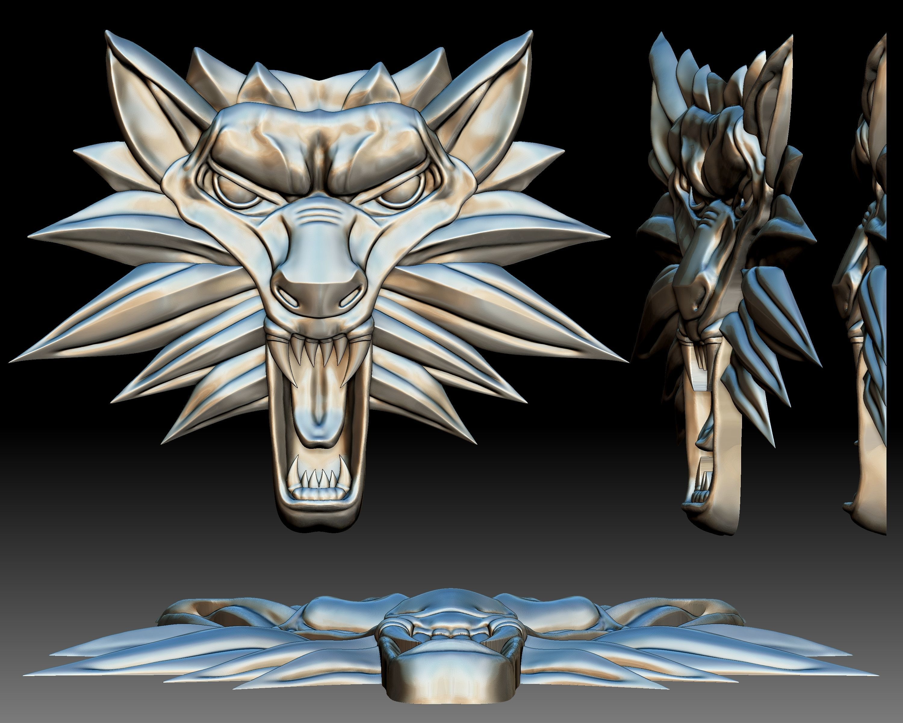 Witcher Symbols low relief for CNC router or 3D printer 3D model 3D ...