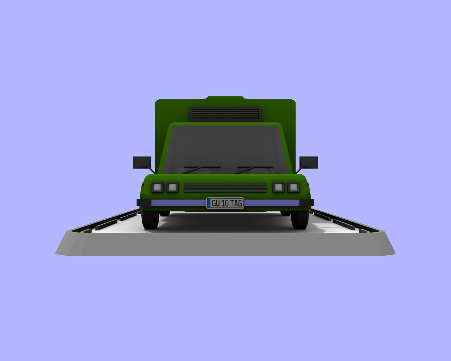 3D model Cartoon Low Poly Food Delivery Truck VR / AR / low-poly | CGTrader