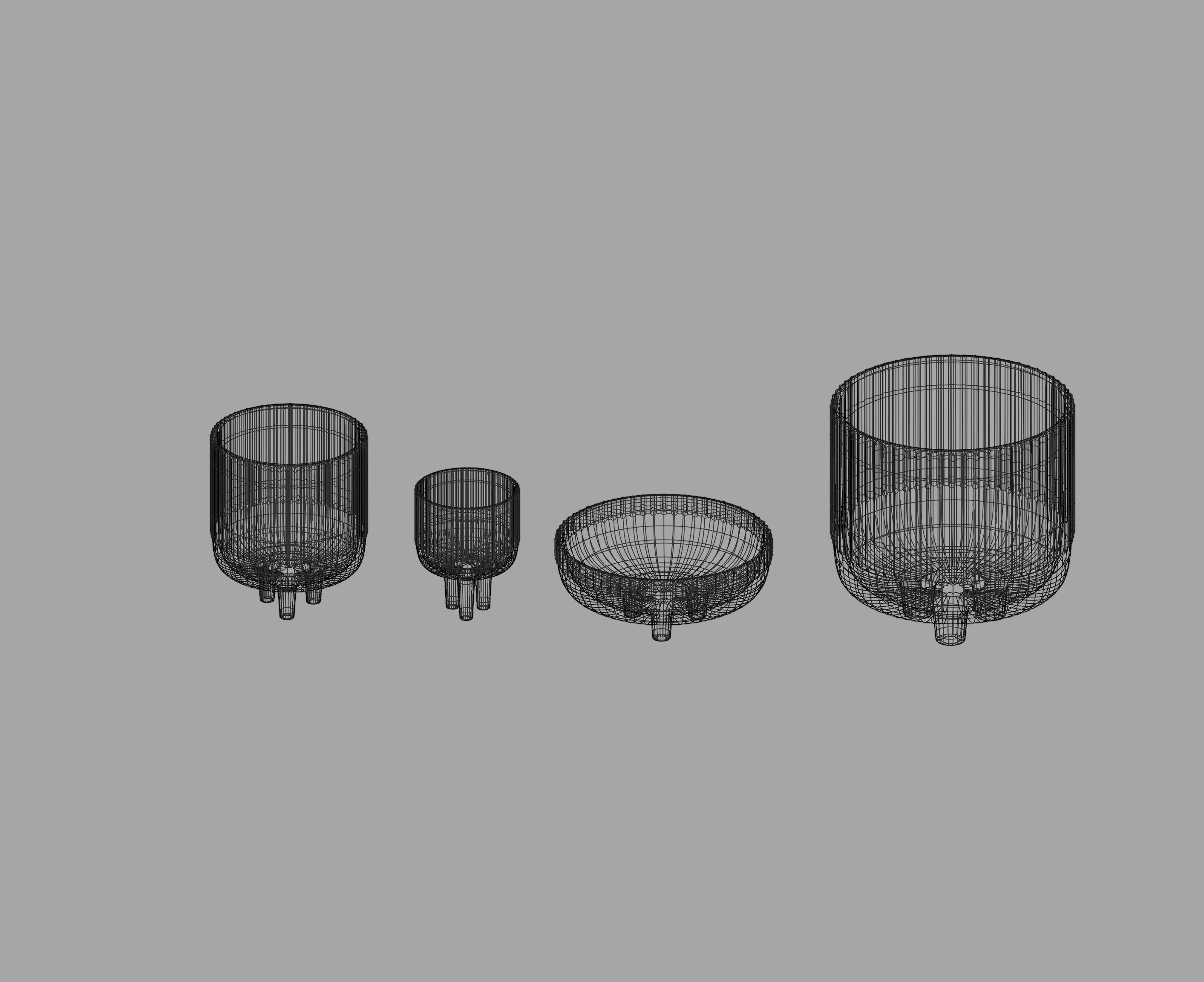 Legged Bowls set 3D model | CGTrader