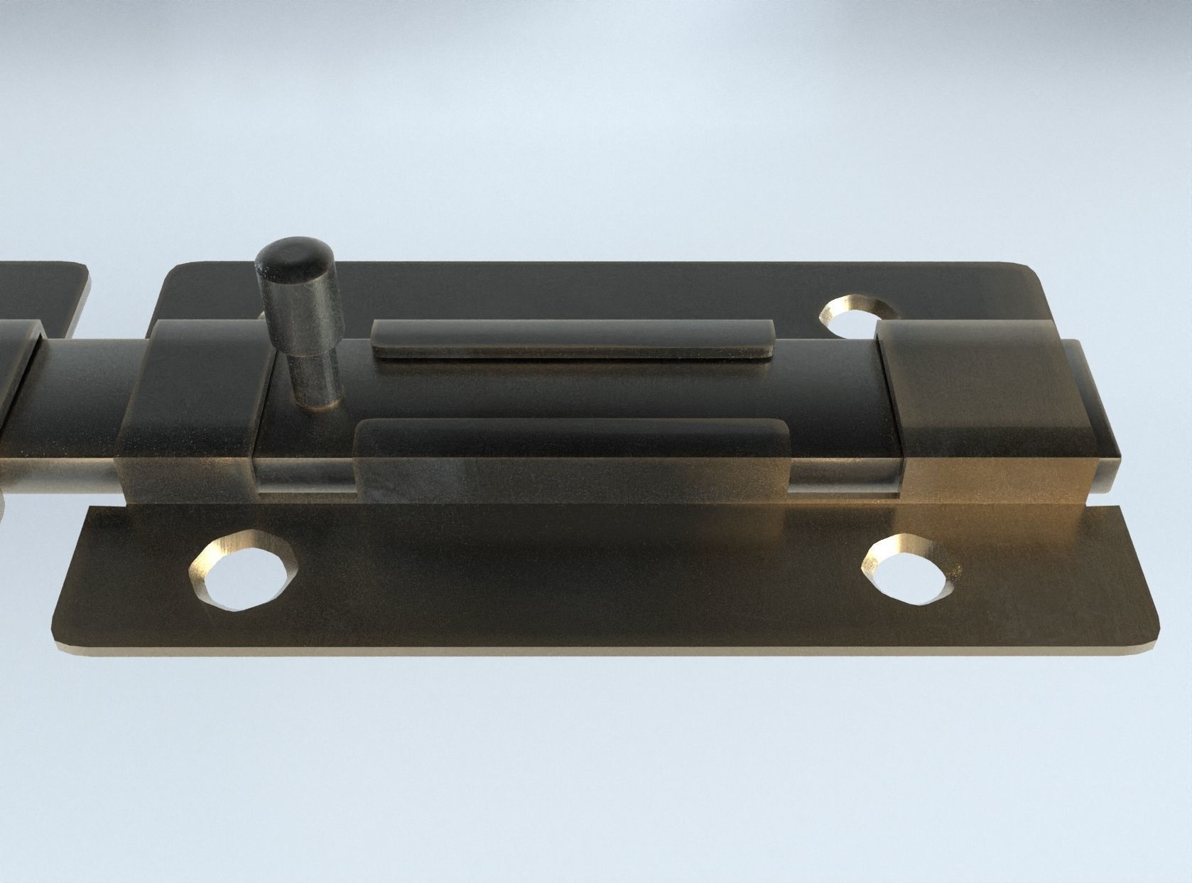 Flat latch lock in 4 colors 3D model | CGTrader